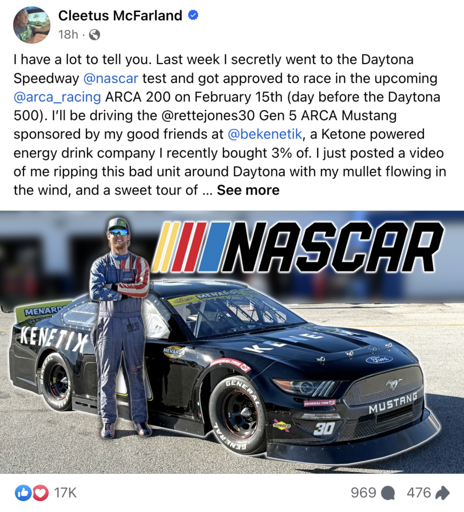 YouTuber Cleetus McFarland Making NASCAR Debut at Daytona - The Daily ...