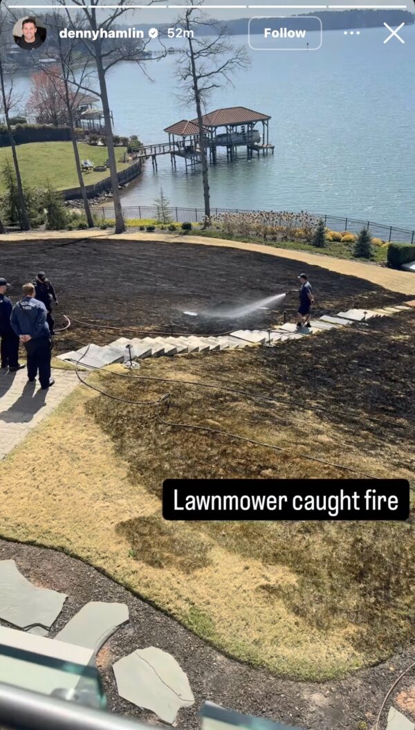 Denny Hamlin’s Yard Goes Up in Flames After Lawn Mower Fire – The Daily ...