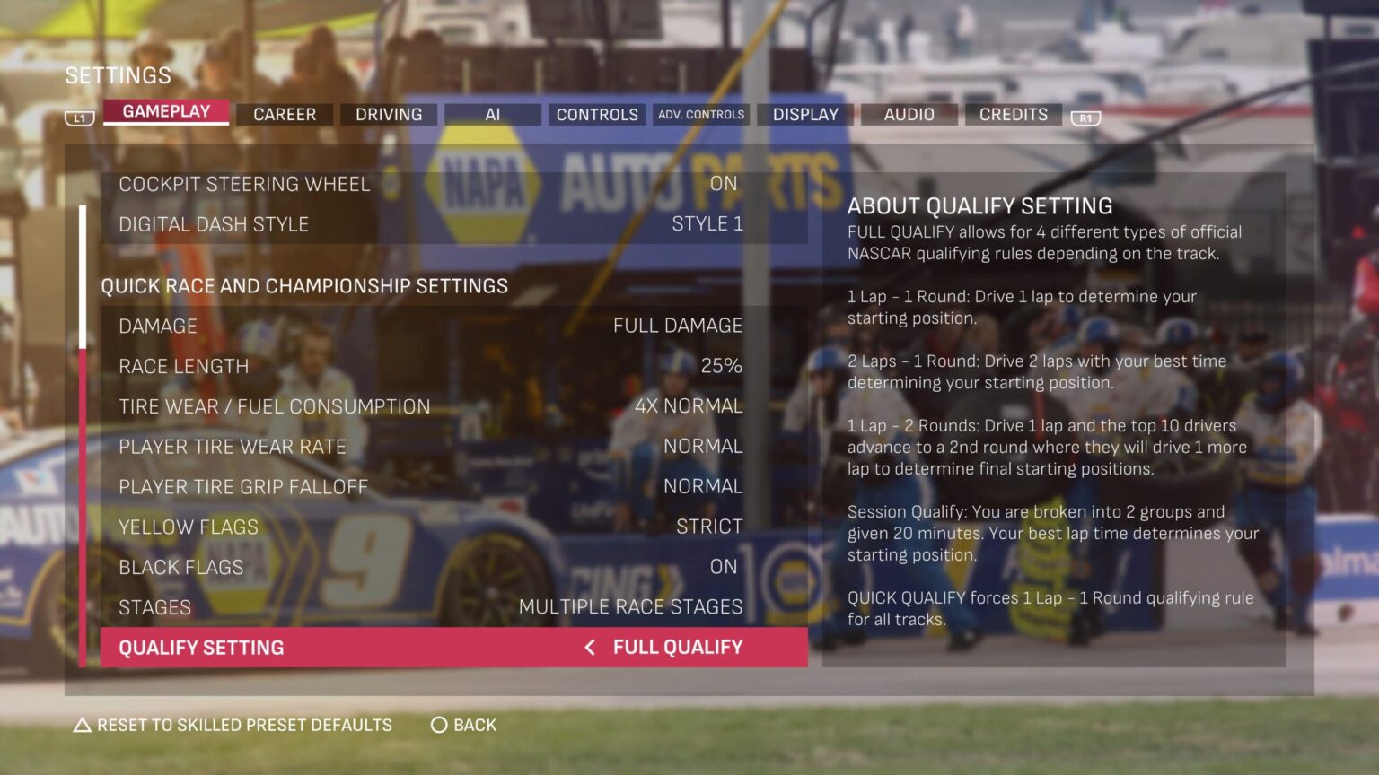 NASCAR 25 Guide for Understanding In-Game Settings – The Daily Downforce